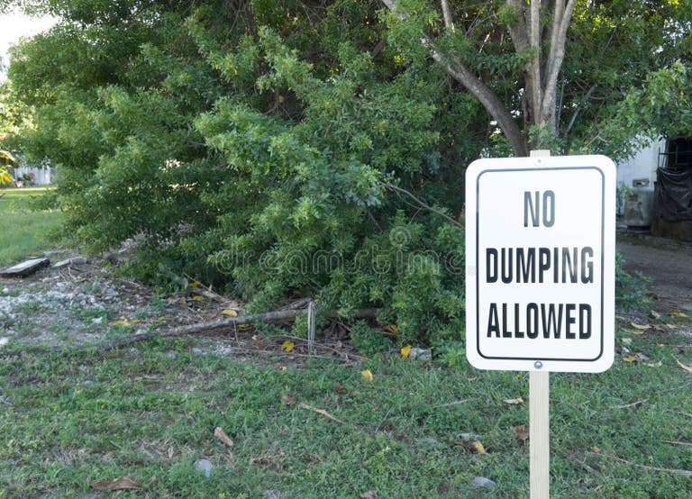 No Dumping Allowed Sign in the Park. Stock Photo - Image of sign ...