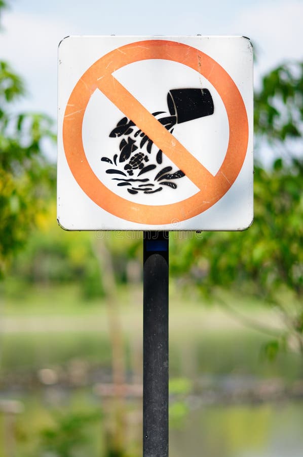 No Dumping of Aquatic Animals Sign Stock Photo - Image of animals ...