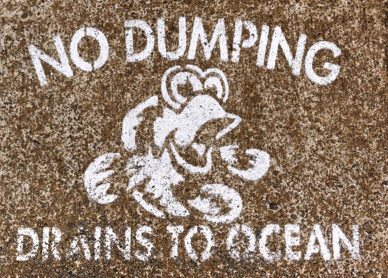 No dumping drains to ocean stock illustration. Illustration of ...