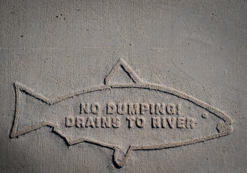 No Dumping Drains To River stock image. Image of symbol - 62662975