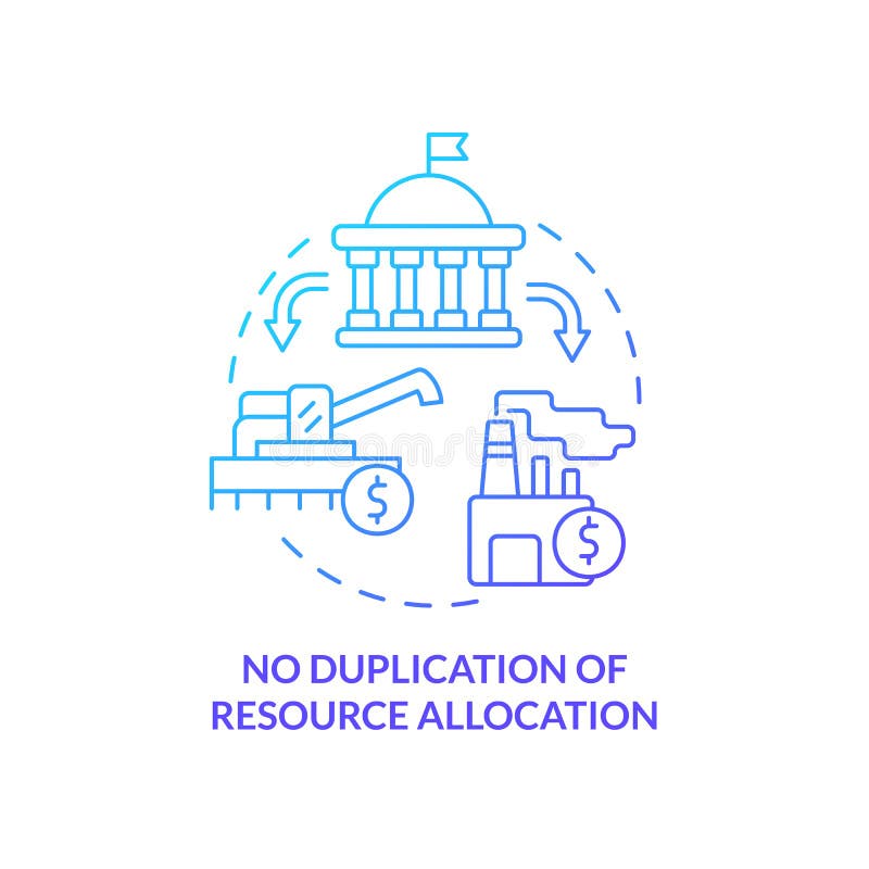 No Duplication of Resource Allocation Blue Gradient Concept Icon Stock Vector - Illustration of ...
