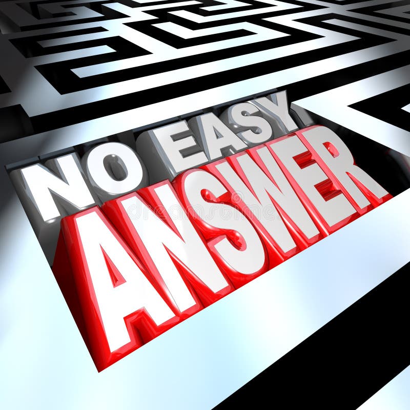 No Easy Answer Words In 3D Maze Problem To Solve Overcome Stock ...