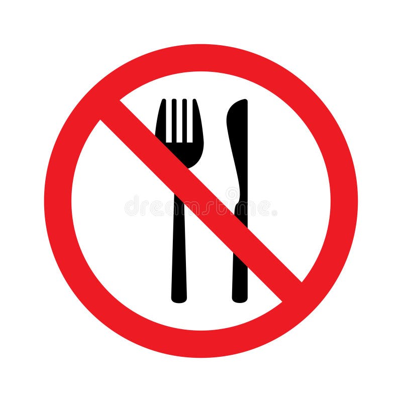 No Eating Sign No Food Sign. Vector Illustration Stock Vector ...