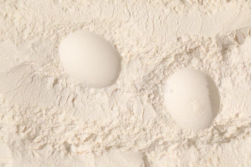 No Eggs in Flour Powder. White Background Stock Image - Image of eating ...