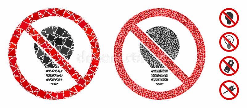 No Electric Bulb Composition Icon of Tremulant Pieces Stock Vector ...