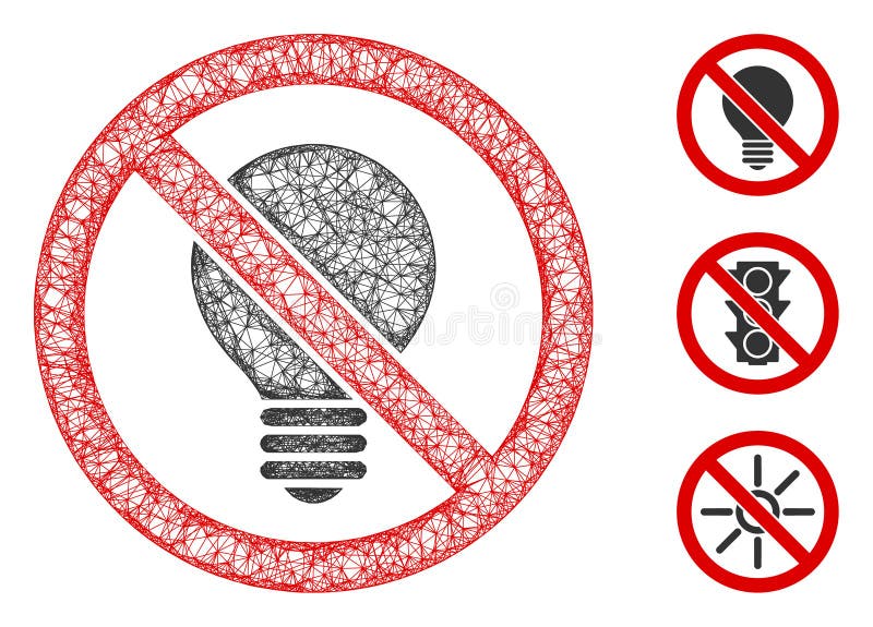 No Electric Bulb Polygonal Web Vector Mesh Illustration Stock ...