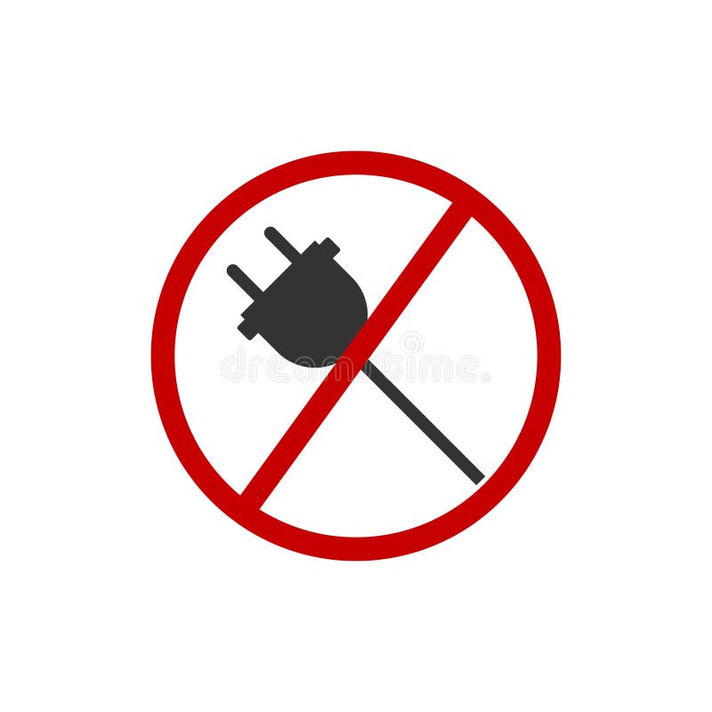 No Electrical Plug Icon. Do Not Connect Socket Symbol. Sign Stop Energy ...