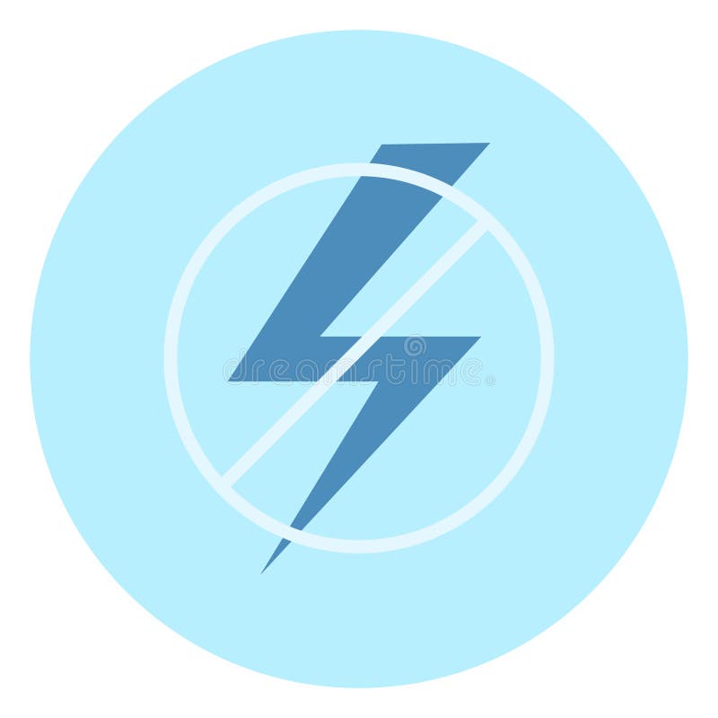 No Electricity Sign Icon on Blue Background Stock Vector - Illustration ...