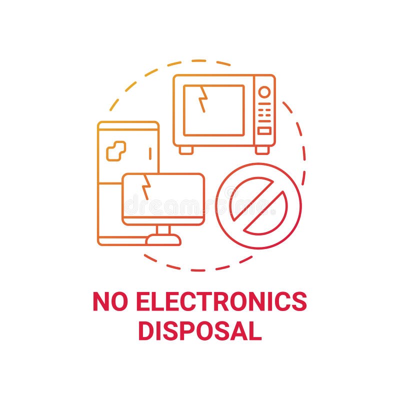 No Electronics Disposal Red Gradient Concept Icon Stock Vector ...