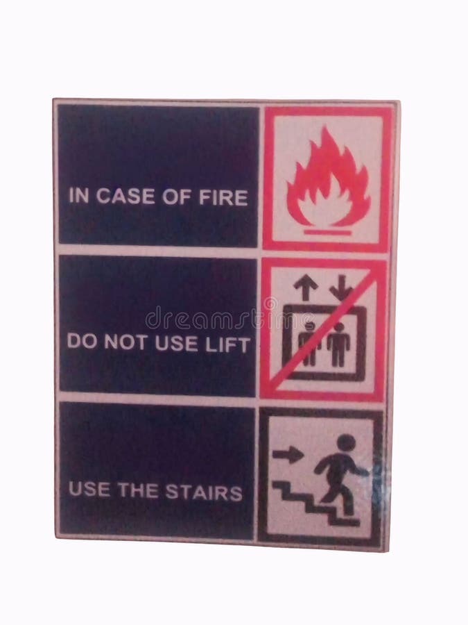 No Elevator and Escalator Sign, Trash is on Fire Stock Photo - Image of garbage, signs: 380186678