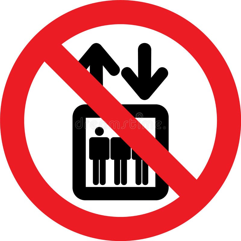 No elevator sign stock illustration. Illustration of restrict - 86516981