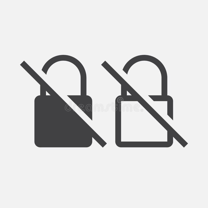 No Encryption Icon Vector Isolated on White. Stock Vector ...