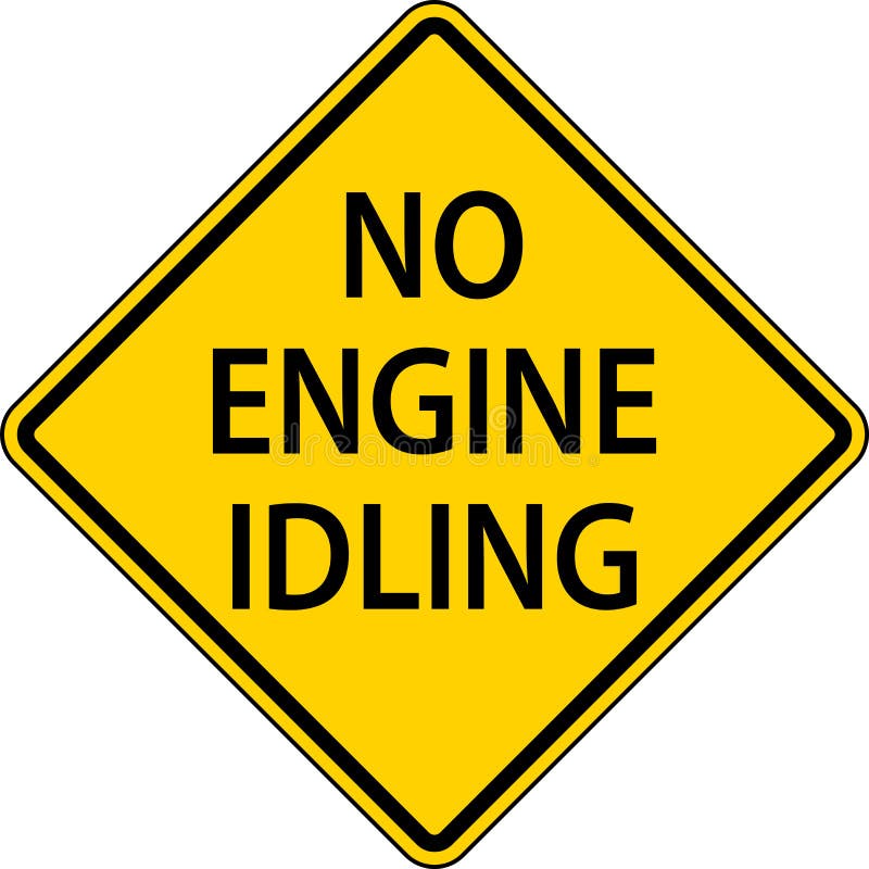 No Engine Idling Sign on White Background Stock Vector - Illustration ...