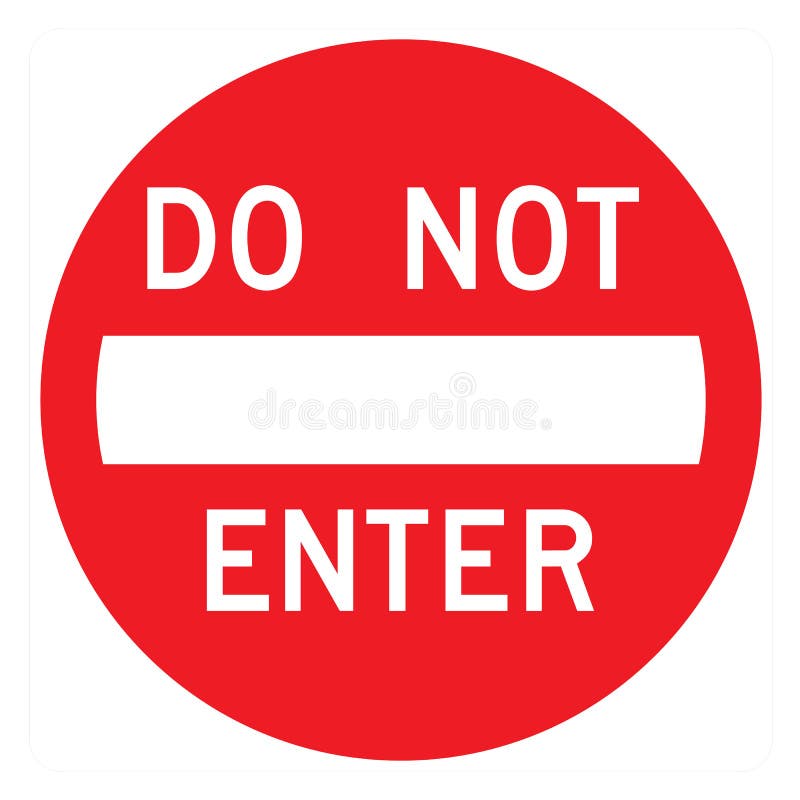 No entrar stock de ilustración. Ilustración de parada - 252310674