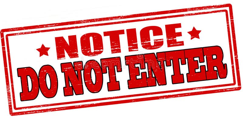 No entre stock de ilustración. Ilustración de distinga - 109189917