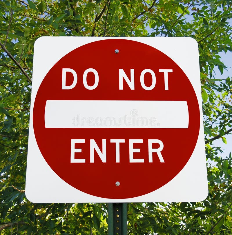 No entre imagen de archivo. Imagen de prohibido, camino - 3258797