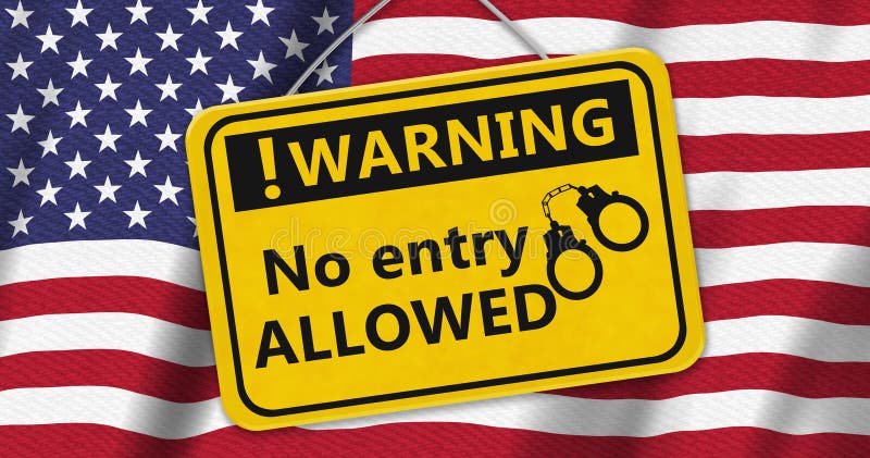 No Entry Allowed Warning Sign Stock Photo - Image of america, yellow ...