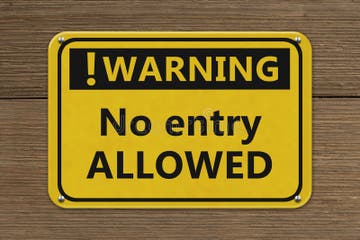 No Entry Allowed Warning Sign Stock Photo - Image of distressed, border ...