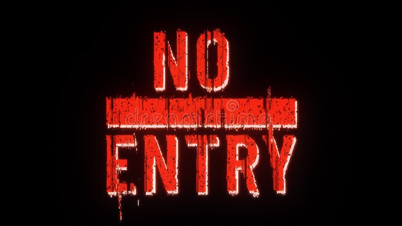 No Entry Banner. Distorted Glitch Effect Stock Illustration ...