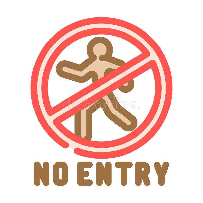 No Entry Color Icon Vector Illustration Stock Vector - Illustration of ...