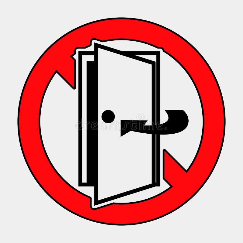 No Entry Door Icon with Red Circle Design Stock Vector - Illustration ...