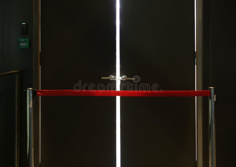 No Entry Door with Stand Rope Barriers Stock Photo - Image of doorway ...