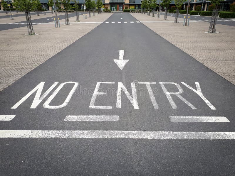 No Entry on Empty Carpark during Lockdown Restrictions Stock Image ...