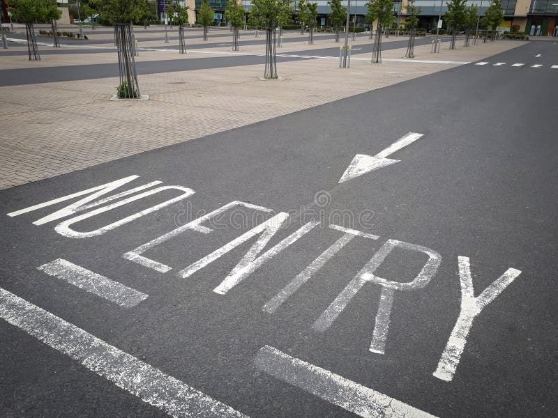 No Entry on Empty Carpark during Lockdown Restrictions - Diagonal Stock ...