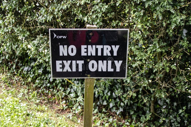 No Entry Exit only Sign in Front of Foliage Editorial Stock Photo ...