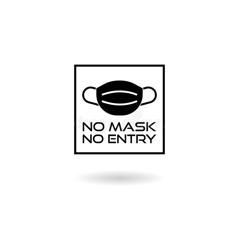 No Entry without Face Mask Icon with Shadow Stock Vector - Illustration ...