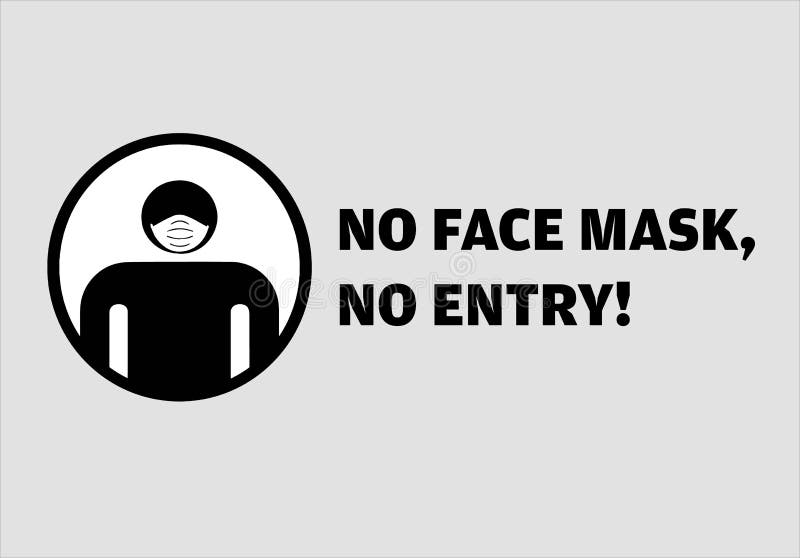 No Entry without Face Mask Message Vector Illustration Stock ...