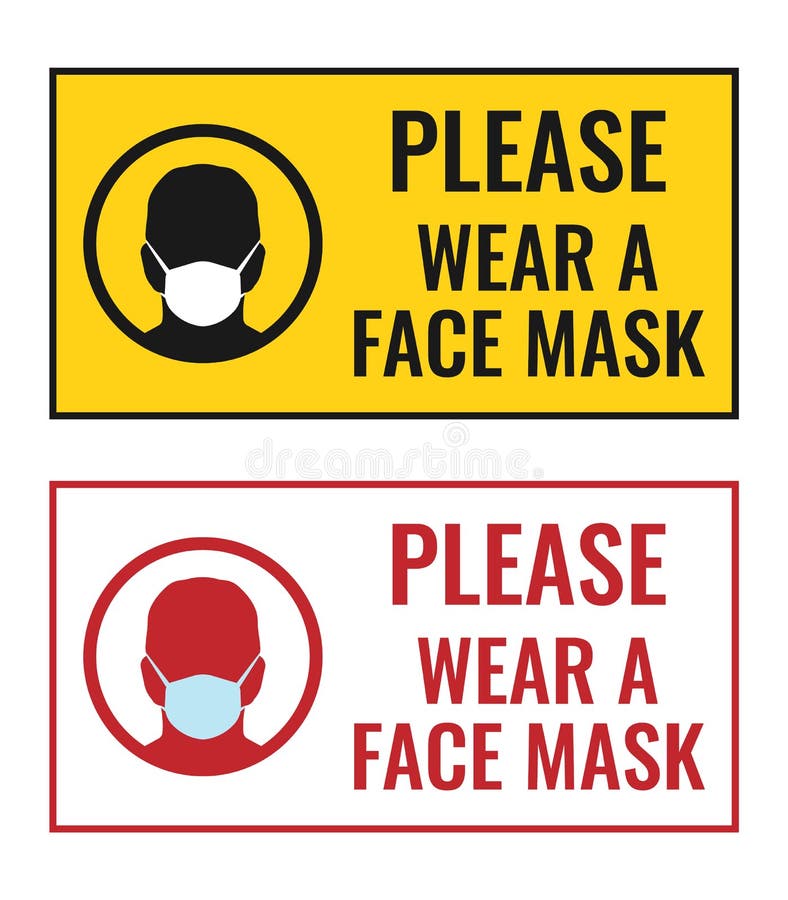No Entry without Face Mask Sign, Please Wear a Face Mask Stock Vector ...