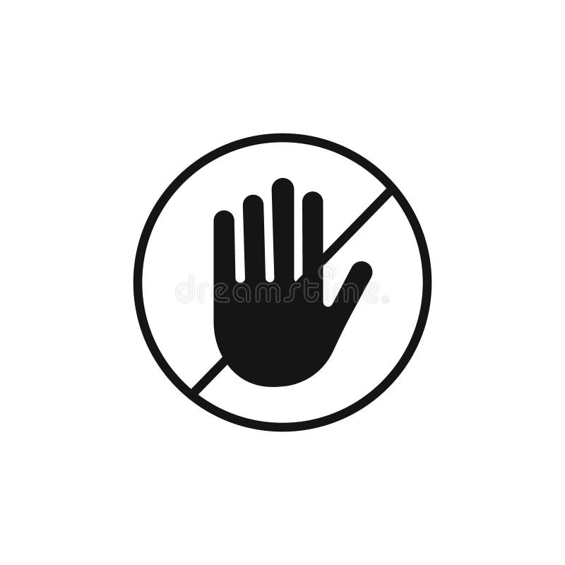 No Entry Hand Sign Logo Sign Vector Outline Stock Illustration ...