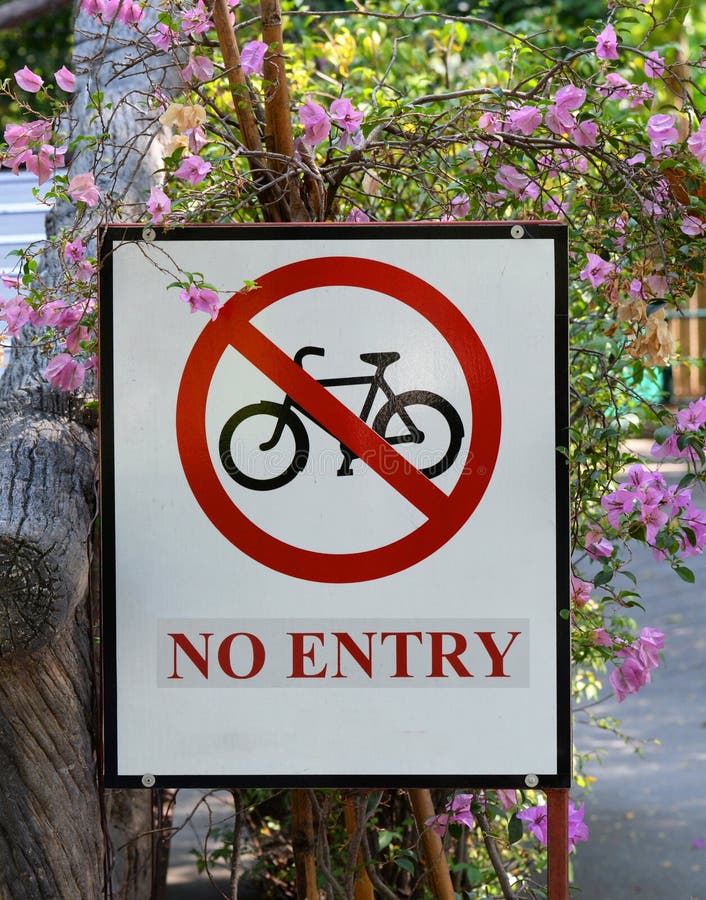 No entry - no bike stock image. Image of meadow, ride - 66639897