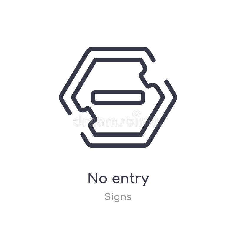No Entry Outline Vector Icon. Thin Line Black No Entry Icon, Flat ...