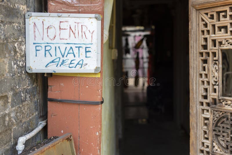 No Entry or Private Area Sign Stock Image - Image of enter, prohibited ...