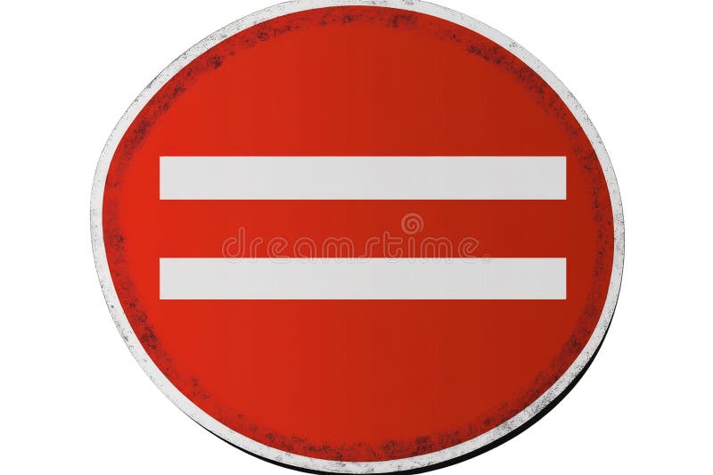 No Entry Road Sign Red Circle With White Bars Isolated Stock