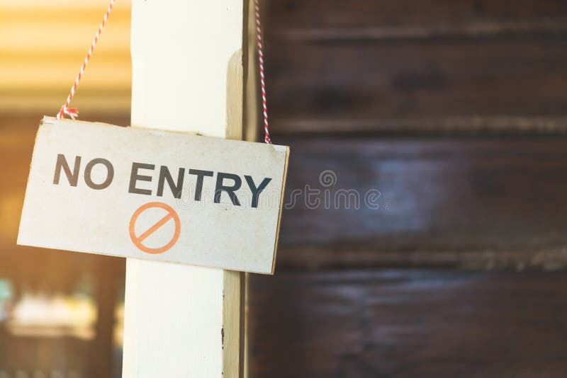 No Entry Sigh Hanging on Stair Stock Photo - Image of business ...