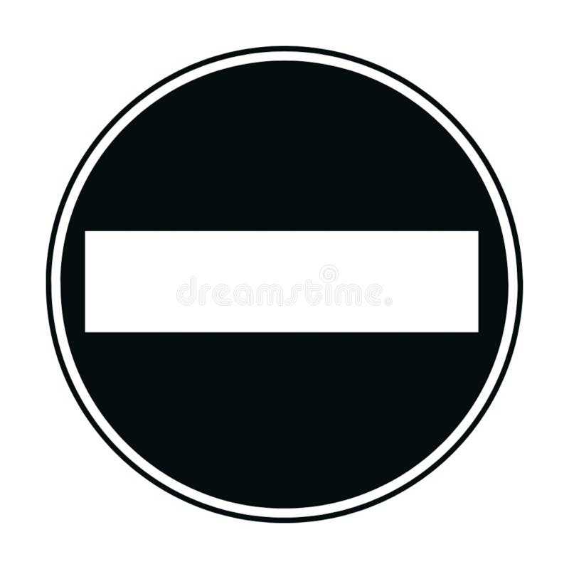 No Entry Sign with Black and White Colour Stock Illustration ...