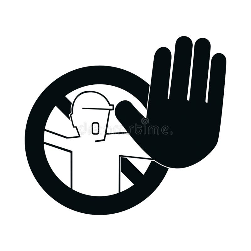 No Entry Sign with Black and White Colour Stock Illustration ...