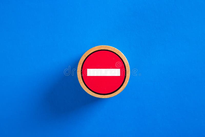 No Entry Sign on Blue Background Stock Photo - Image of entry, flight ...