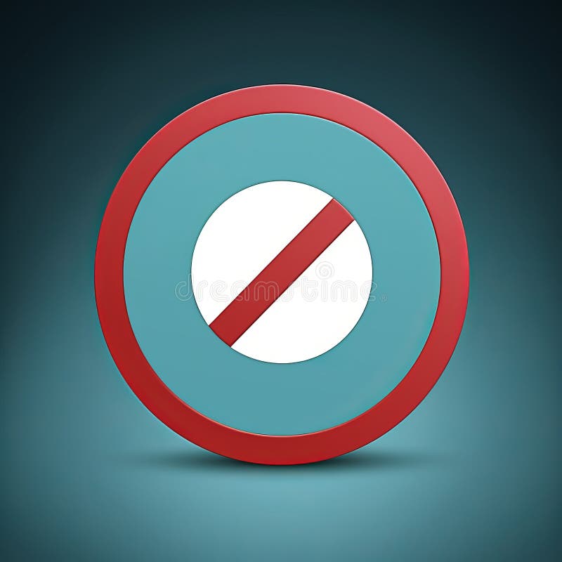 A No Entry Sign on a Dark Blue Background Stock Illustration ...