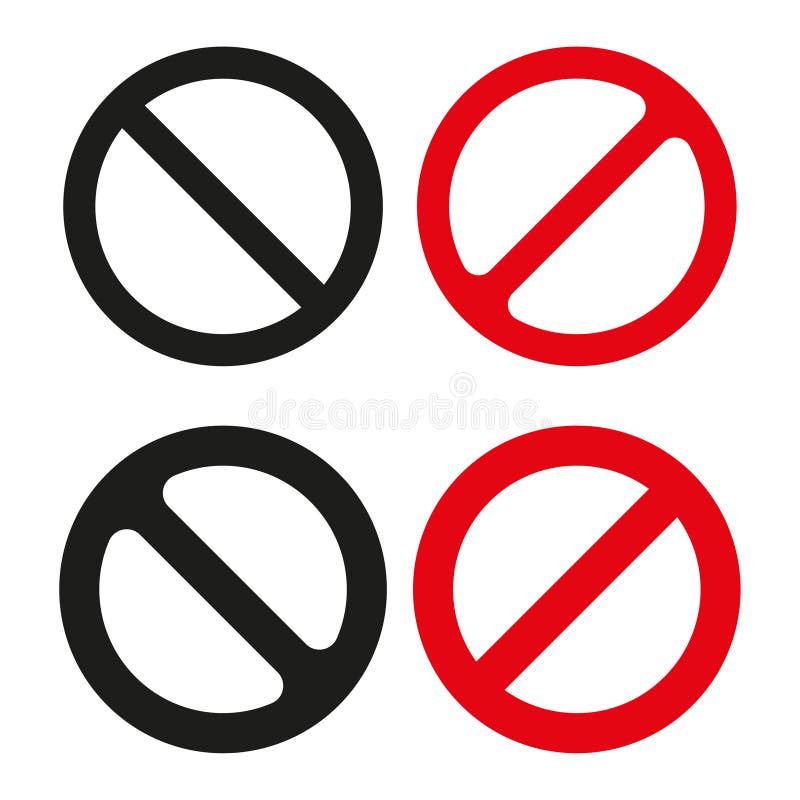 No Entry Sign. Forbidden Symbol Vector. Restriction Alert Icon. Circle ...