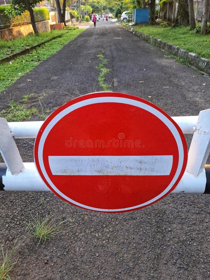No Entry Sign in a Housing Complex Stock Image - Image of housing, sign ...