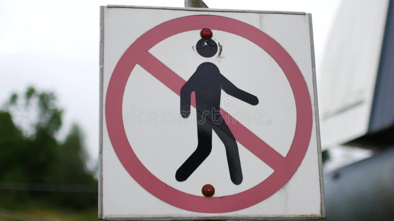 No Entry Sign. Restricted Area for Human Stock Video - Video of ...