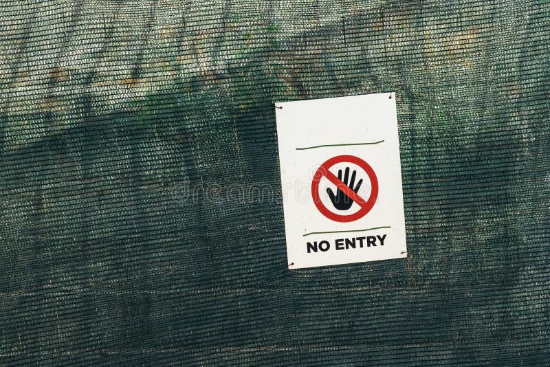 No Entry Sign with Stop Hand Gesture Stock Image - Image of restricted ...