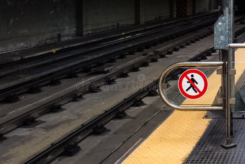 No Entry Sign In The Subway Stock Image - Image of entry, indoor: 49763575