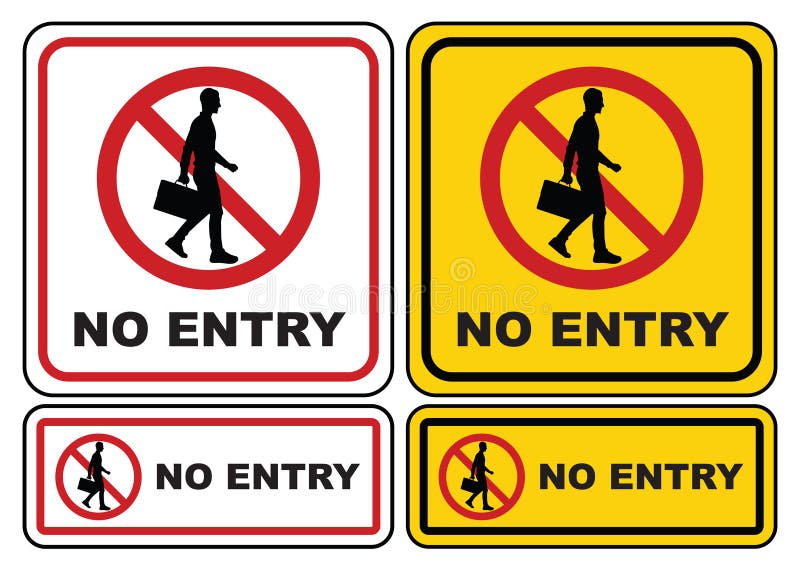 No Entry Yellow Stock Illustrations – 473 No Entry Yellow Stock ...