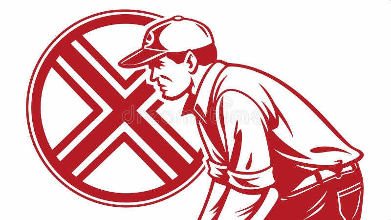 No Entry Sign with Worker, Safety and Prohibition Vector Design ...