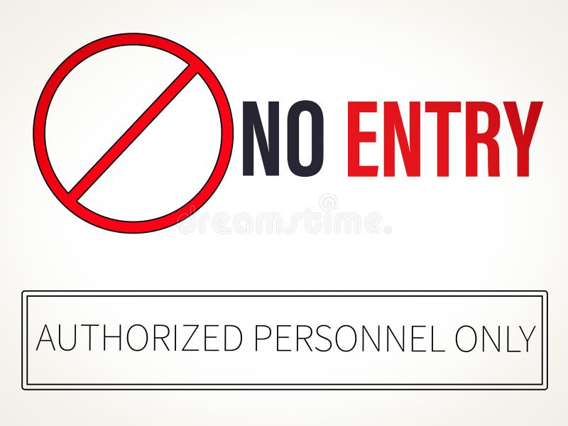 No Entry Text and Sign Illustration Image Stock Illustration ...